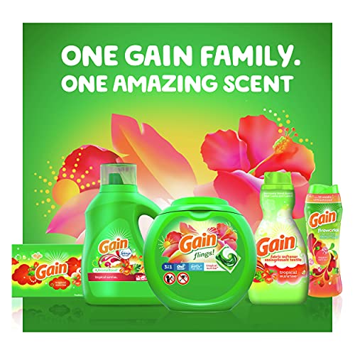 Gain + Aroma Boost Laundry Detergent Liquid Soap, Hawaiian Aloha Scent, 107 Loads, 154 Fl Oz, He Compatible