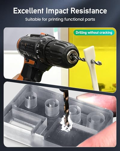 SUNLU ABS Like Resin 2000g, Strong Fast Curing 3D Printer Resin, 395 to 405nm UV Curing 3D Printing Liquid Photopolymer Resin, Non-Brittle and High Precision, 2kg, Grey