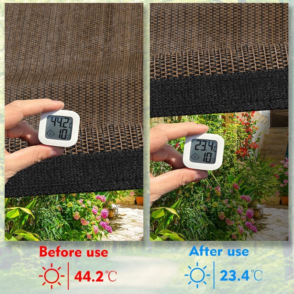 FAIR WIND Shade Cloth 90% Sun Shade Fabric Privacy Screen Shade Cover Patio Canopy with Grommets Shade Net for Garden Outdoor Pergola 10 x 12 FT - Grey