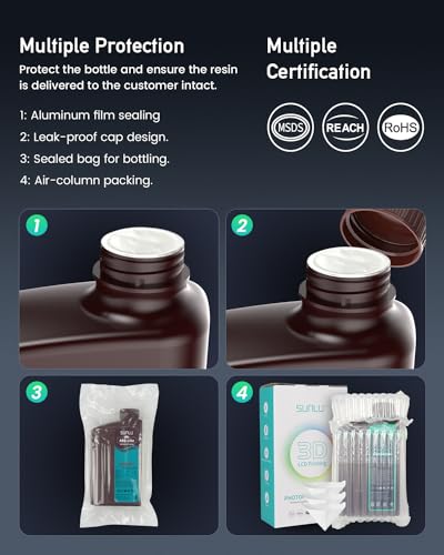 SUNLU ABS Like Resin 2000g, Strong Fast Curing 3D Printer Resin, 395 to 405nm UV Curing 3D Printing Liquid Photopolymer Resin, Non-Brittle and High Precision, 2kg, Grey