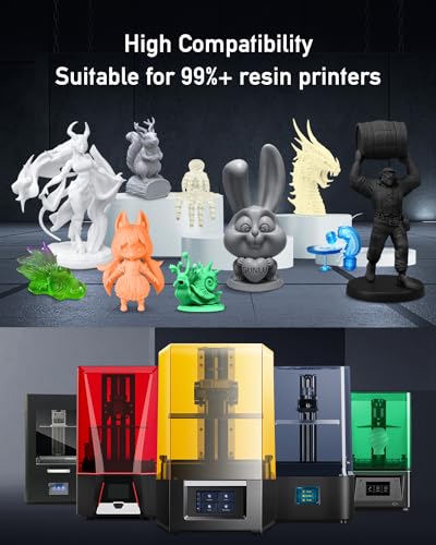 SUNLU ABS Like Resin 2000g, Strong Fast Curing 3D Printer Resin, 395 to 405nm UV Curing 3D Printing Liquid Photopolymer Resin, Non-Brittle and High Precision, 2kg, Grey