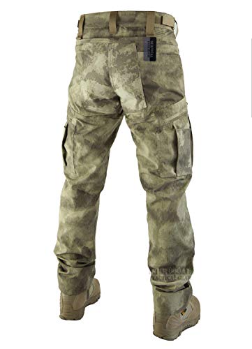 Survival Tactical Gear Lightweight Men’s Ripstop Pants Outdoor Military Camo Cargo Trousers for Camping Hiking (AU Camo, S)