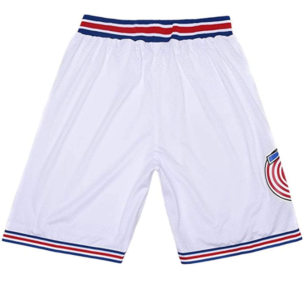 brand Mens Space Movie Basketball Shorts T Squad Shorts White S