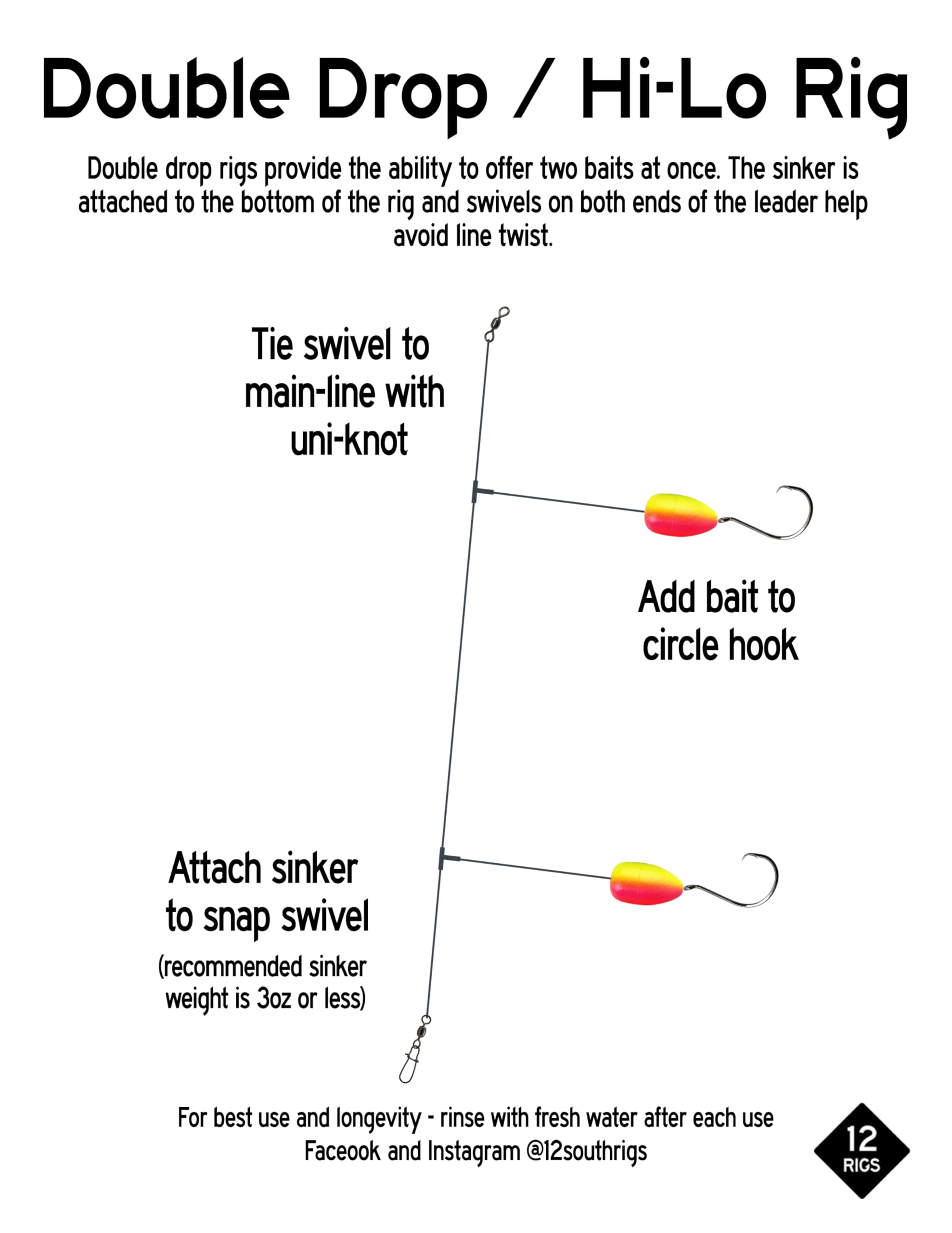 6 Pack 'Sand Flea' Pompano Surf Fishing Rigs (25# Mono)