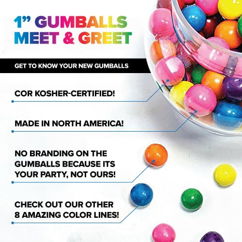 Candy Envy - Assorted 1 Inch Gumballs - 2lb Bag - Approximately 113 Gumballs Per Bag - North American Made & Kosher Certified - Gumballs for Gumball Machine - Gumball Refills