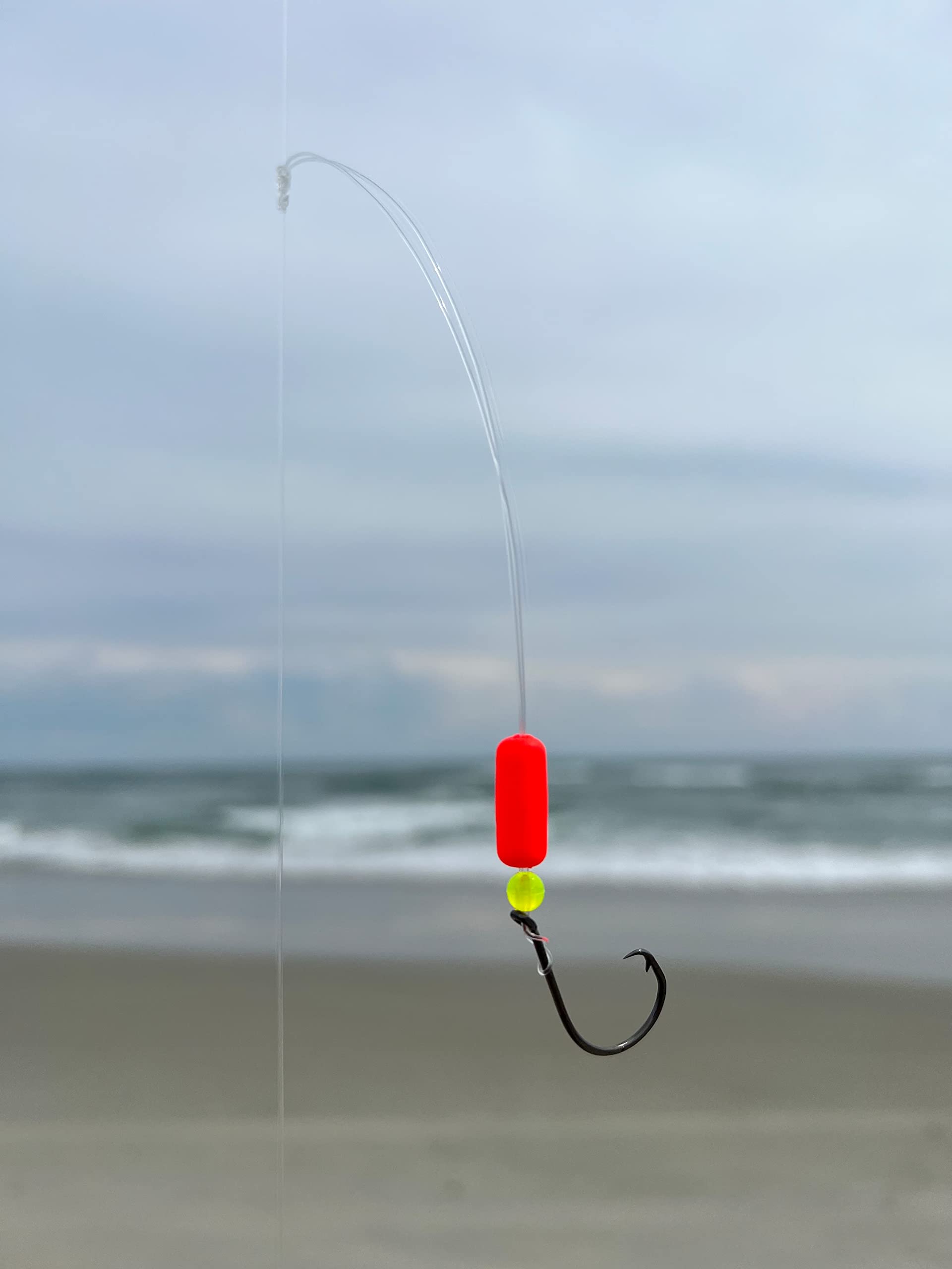 6 Pack 'Sand Flea' Pompano Surf Fishing Rigs (25# Mono)