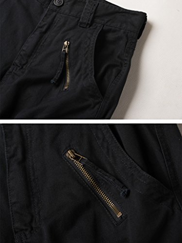 AKARMY Men's Casual Cargo Pants Military Army Camo Pants Combat Work Pants with 8 Pockets Black 34