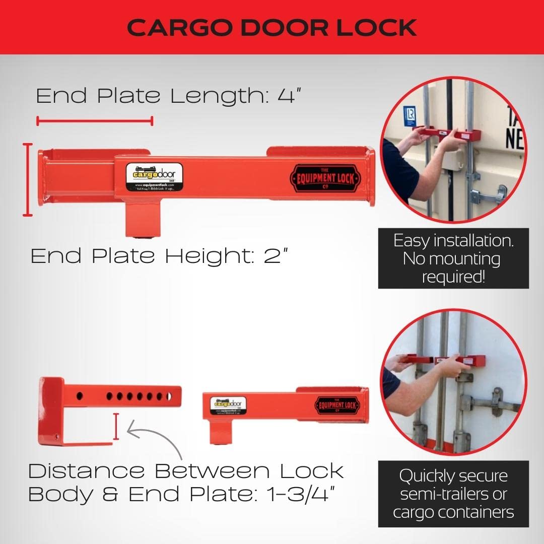 Equipment Lock Cargo Door Lock - Powder Coated Steel, Maximum Security Semi Trailer Door Lock - Semi Truck Accessories and Trailer Security (Keyed Differently)