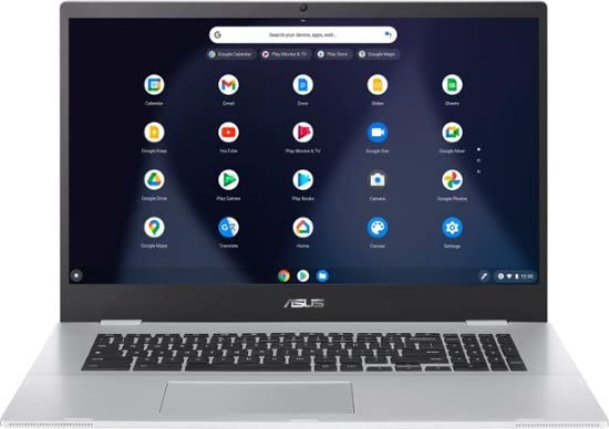 ASUS - 17.3" Chromebook - Intel Celeron N4500 - 4GB Memory - 64GB eMMC - Transparent Silver
