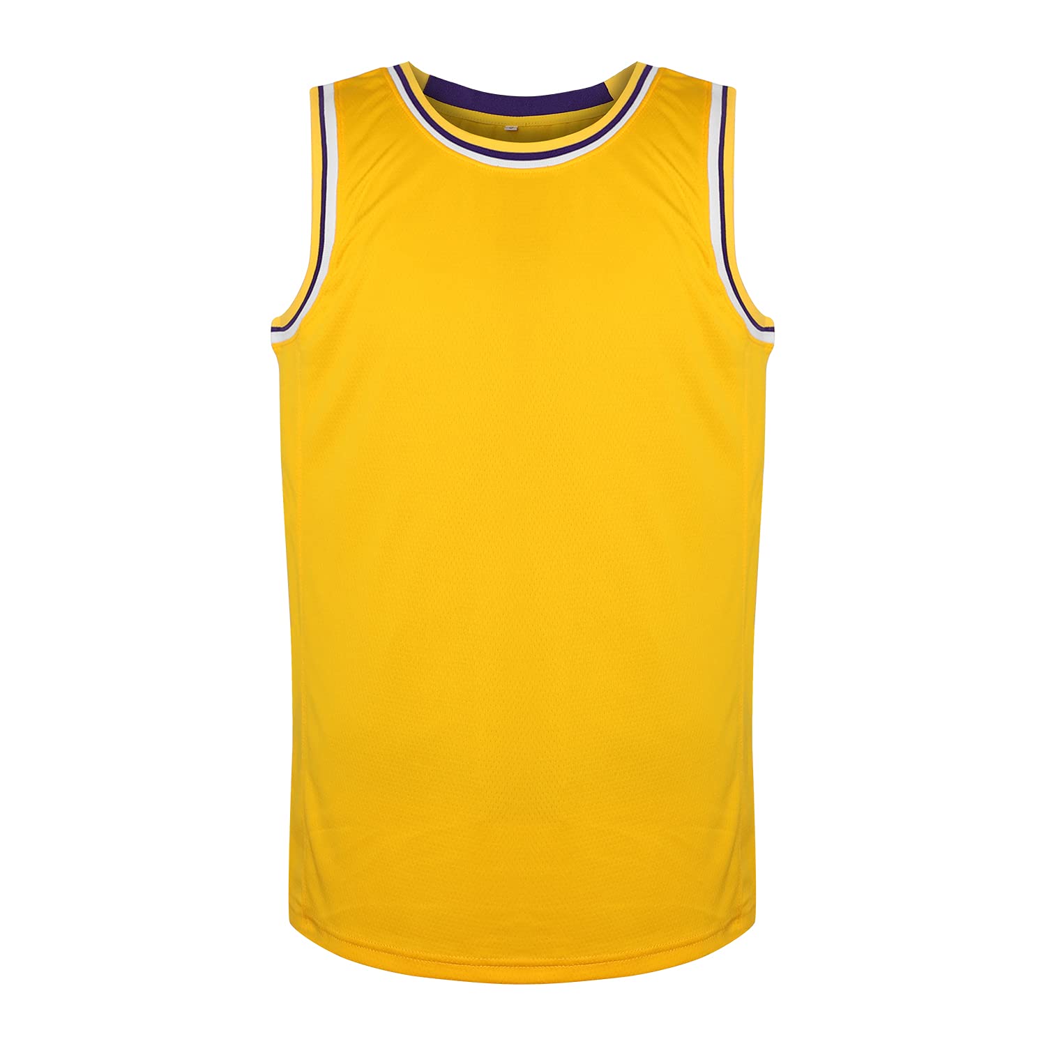 MESOSPERO Blank Basketball Jersey Men's Mesh Athletic Sports Shirts Black Yellow White S-3XL (Yellow, X-Large)