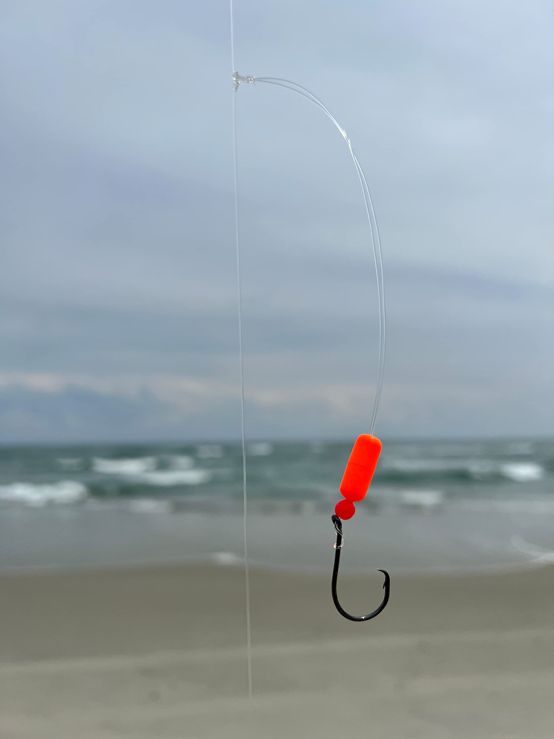 6 Pack 'Sand Flea' Pompano Surf Fishing Rigs (25# Mono)