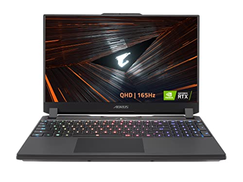 GIGABYTE AORUS 15 XE4 15.6" QHD 165Hz Gaming Notebook Computer, Intel Core i7-12700H 2.3GHz, 16GB RAM, 1TB SSD, NVIDIA GeForce RTX 3070 Ti 8GB, Windows 11 Home, Black