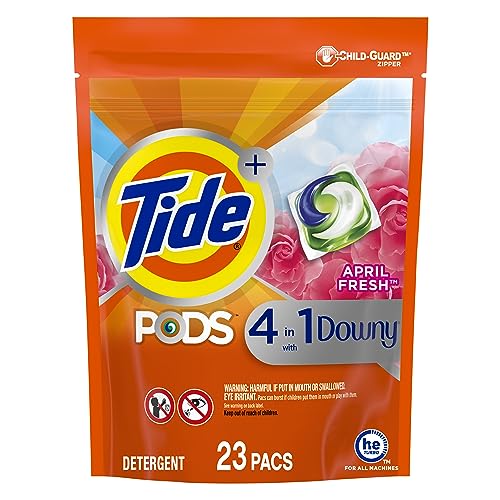 Tide PODS with Downy, Liquid Laundry Detergent Pacs, April Fresh, 23 count