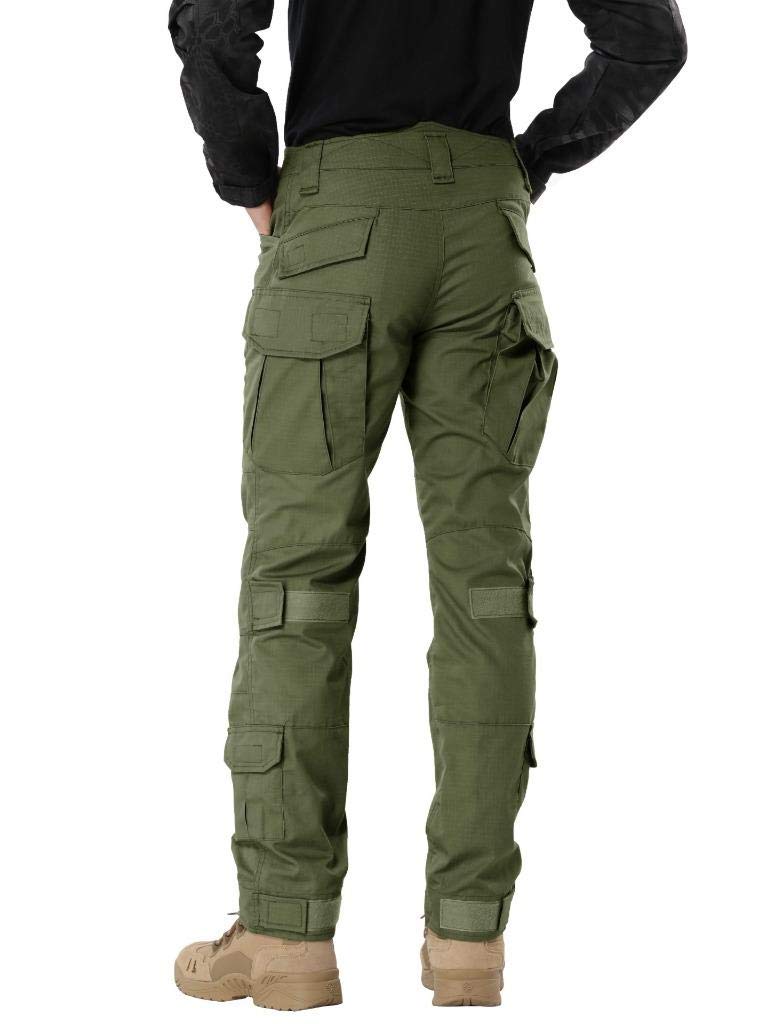 TRGPSG Men's Hiking Pants, Outdoor Lightweight Travel Pants Cargo Pants Work Pants for Men WG4F ArmyGreen 34