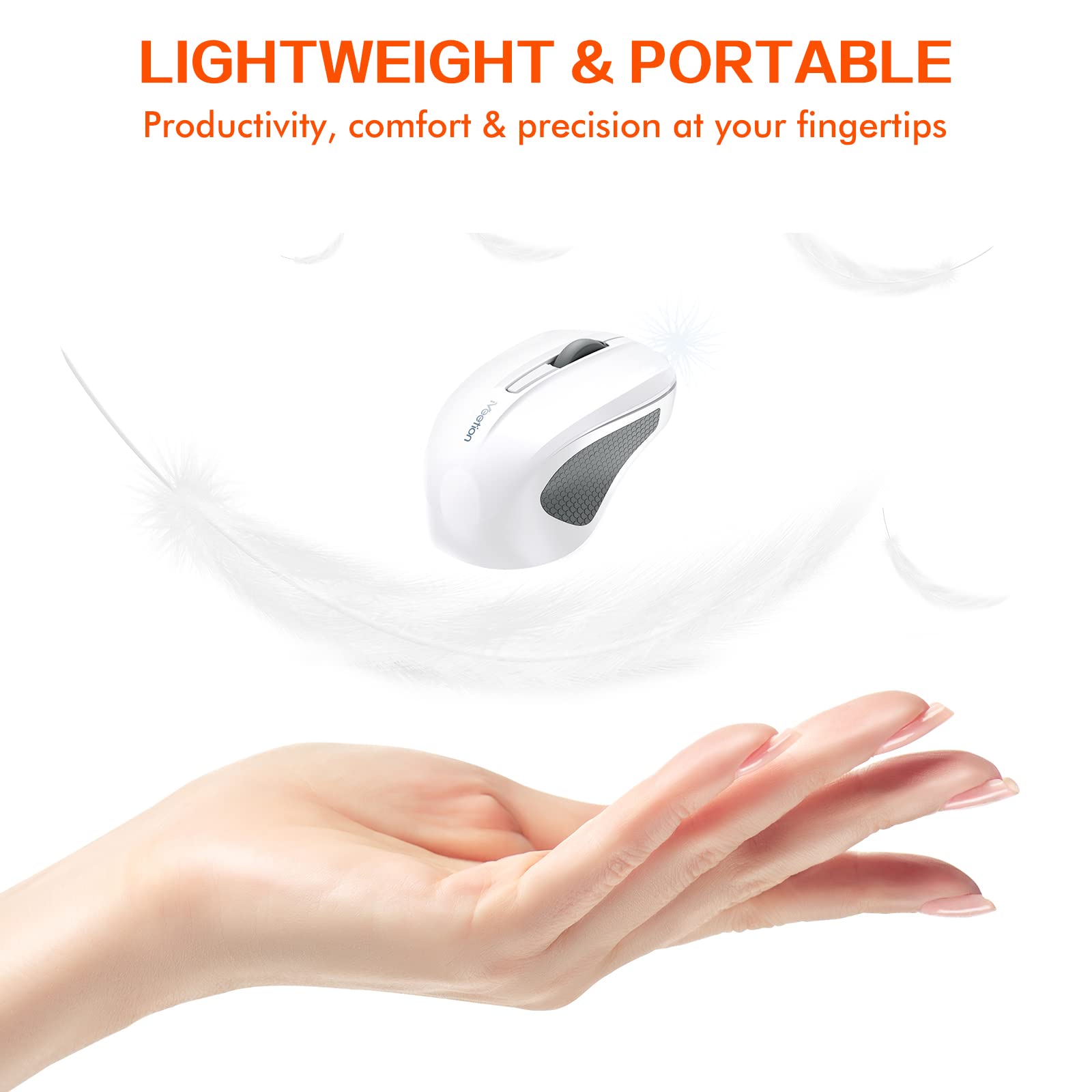 MEETION Wireless Mini Mouse, 2.4GHz USB-A + Bluetooth Mouse, for Boys, Girls, Child, 1200 DPI USB-C Rechargeable Mouse, White