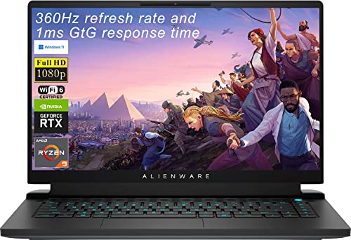Newest Alienware m15 R5 15.6" 360Hz 1ms FHD Gaming Laptop, AMD Ryzen 9 5900HX (8 cores), GeForce RTX 3070, 64GB RAM, 1TB PCIe SSD, HDMI, WiFi 6, RGB Keyboard, Win 11 Home, Dark Side of The Moon