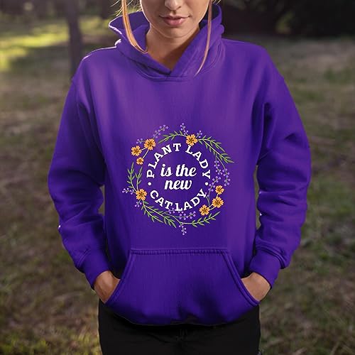 Cactus Succulent Plant Cat Lover Idea for Plant Lady New Cat Lady Black and Muticolor Unisex Hoodie