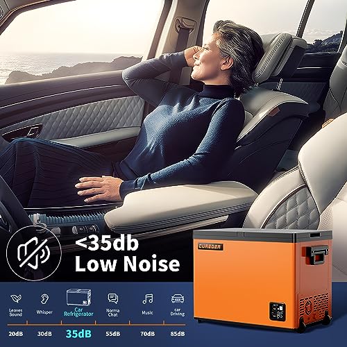 cureder 12 Volt Refrigerator Dual Zone - 55 Liter(58qt) Car and RV Portable Refrigerator with 12V DC and 110-240V AC Options - Ideal Portable Fridge with Compressor for Camping and Road Trips