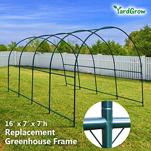 YardGrow Greenhouse Frames for Larger Hot Garden House Support Arch Frame Climbing Plants/Flowers/Vegetables Outdoor (16x7x7 FT)