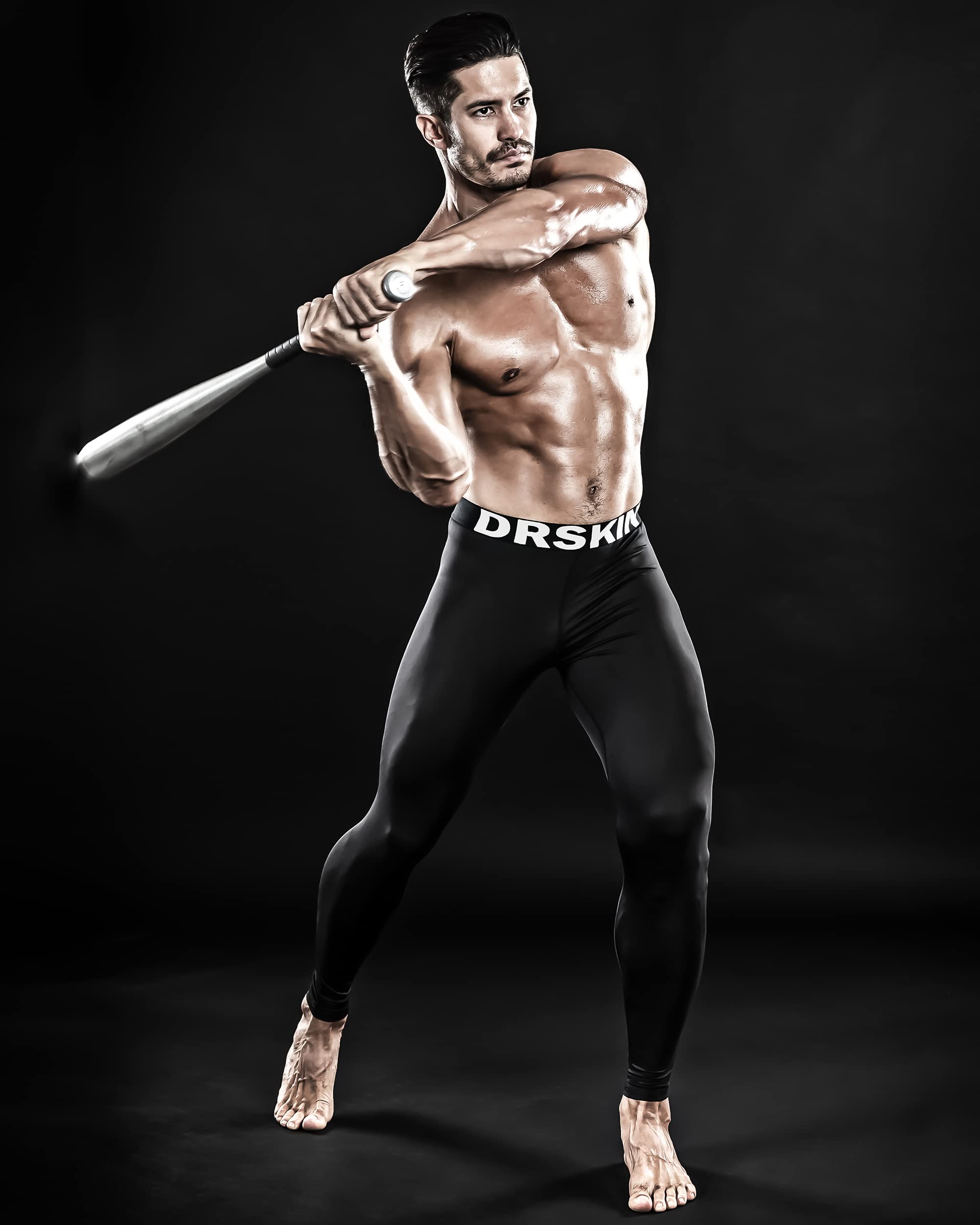 DRSKIN 3 Pack Men’s Compression Pants Tights Leggings Sports Baselayer Running Athletic Workout Active (Classic (B01 2P+MBB02 1P), M)