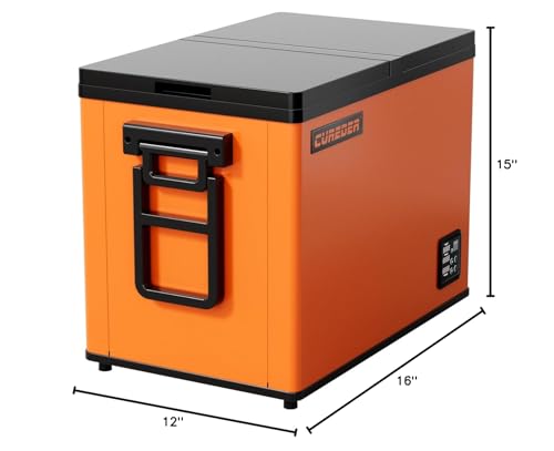 cureder 12 Volt Refrigerator Dual Zone - 55 Liter(58qt) Car and RV Portable Refrigerator with 12V DC and 110-240V AC Options - Ideal Portable Fridge with Compressor for Camping and Road Trips