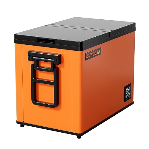 cureder 12 Volt Refrigerator Dual Zone - 55 Liter(58qt) Car and RV Portable Refrigerator with 12V DC and 110-240V AC Options - Ideal Portable Fridge with Compressor for Camping and Road Trips