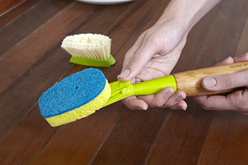 Full Circle Suds Up Soap Dispensing Dish Sponge with Bamboo Handle, 3 oz