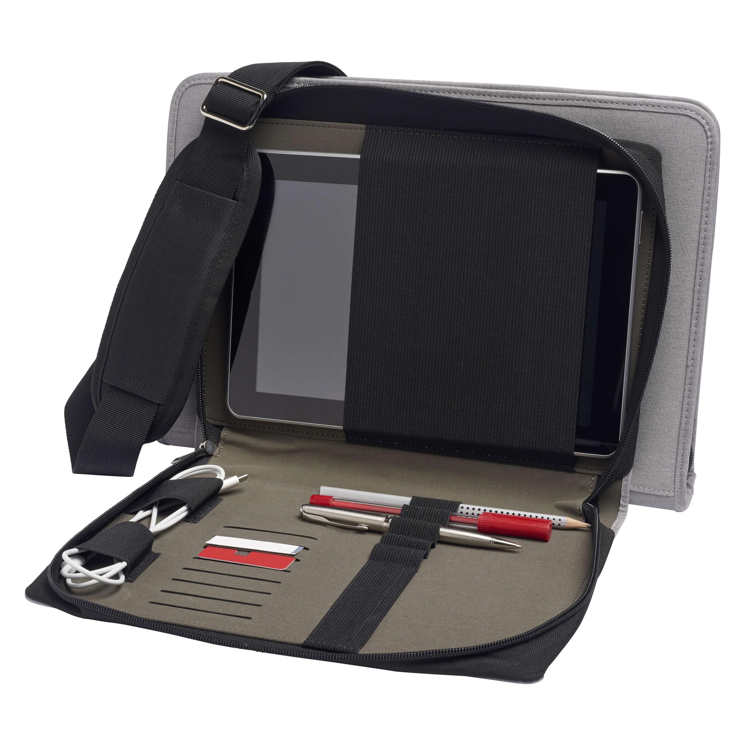 Broonel Grey Leather Laptop Messenger Case - Compatible with Acer Predator Helios 300 15 Gaming Laptop
