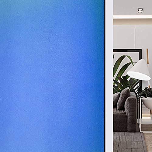 HIDBEA Frosted Window Privacy Film - Non Adhesive Static Cling Glass Stickers Sun UV Blocking Heat Control Door Covering Decals for Home Office(17.5 x 78.7 Inch, Frosted Blue)