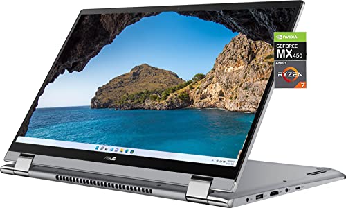 ASUS 2023 Newest Zenbook 2-in-1 Laptop, 15.6 Inch FHD Touchscreen Display, AMD Ryzen 7-5700U Processor, 8GB RAM, 1TB SSD, NVIDIA GeForce MX450 Graphics, Wi-Fi, Windows 11 Home, Bundle with JAWFOAL