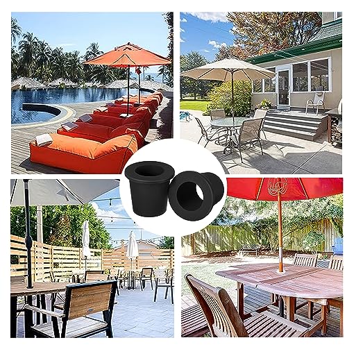 Yhjxly 2Pcs Patio Table Umbrella Hole Ring Umbrella Stabilizer Patio Umbrella Cones Wedge Plug for 2 to 2.5 Inch Patio Table Hole or 1.5 Inch Pool Umbrella Adapter - Black