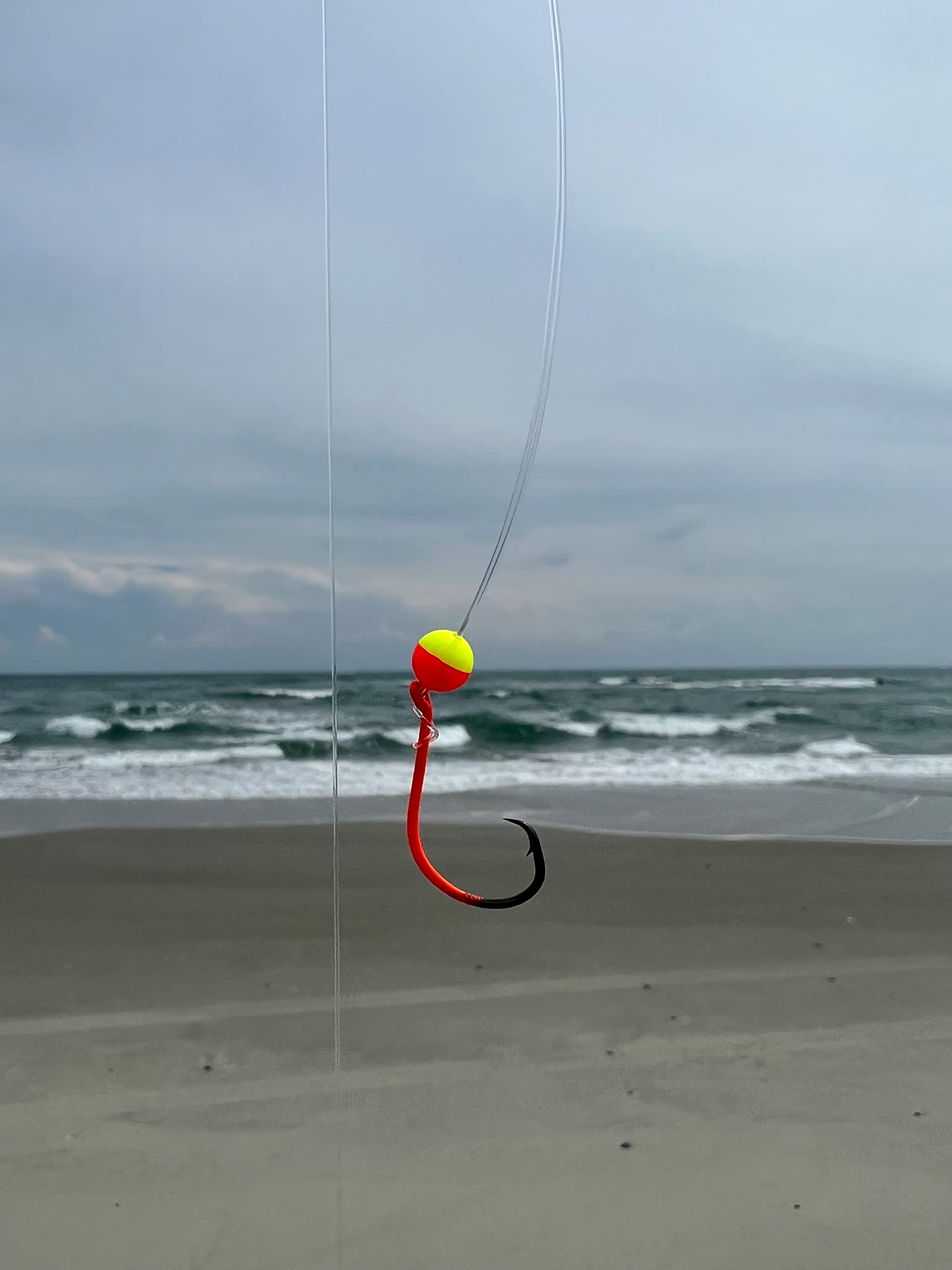 Pompano Rigs Pro-Tec Coated Circle Hooks Surf Fishing Rigs Hand-Tied (5-Pack, Sand Flea)