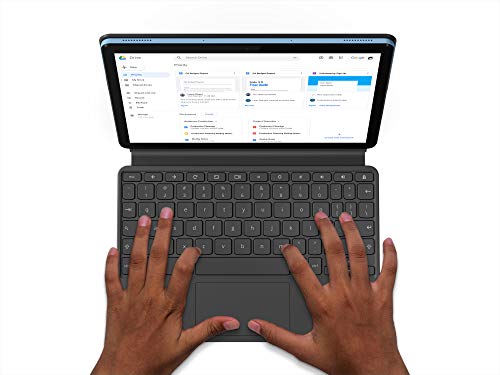 Lenovo Chromebook Duet, 2-in-1, 10.1" WUXGA (1920 x 1200) Display, MediaTek Helio P60T, 4GB LPDDR4X RAM, 64GB eMCP SSD, Integrated ARM G72 MP3 Graphics, Chrome OS, ZA6F0031US, Ice Blue + Iron Grey