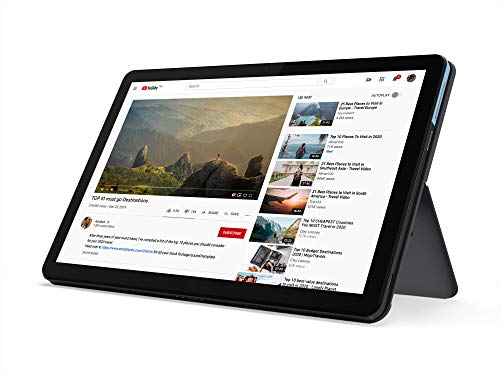 Lenovo Chromebook Duet, 2-in-1, 10.1" WUXGA (1920 x 1200) Display, MediaTek Helio P60T, 4GB LPDDR4X RAM, 64GB eMCP SSD, Integrated ARM G72 MP3 Graphics, Chrome OS, ZA6F0031US, Ice Blue + Iron Grey