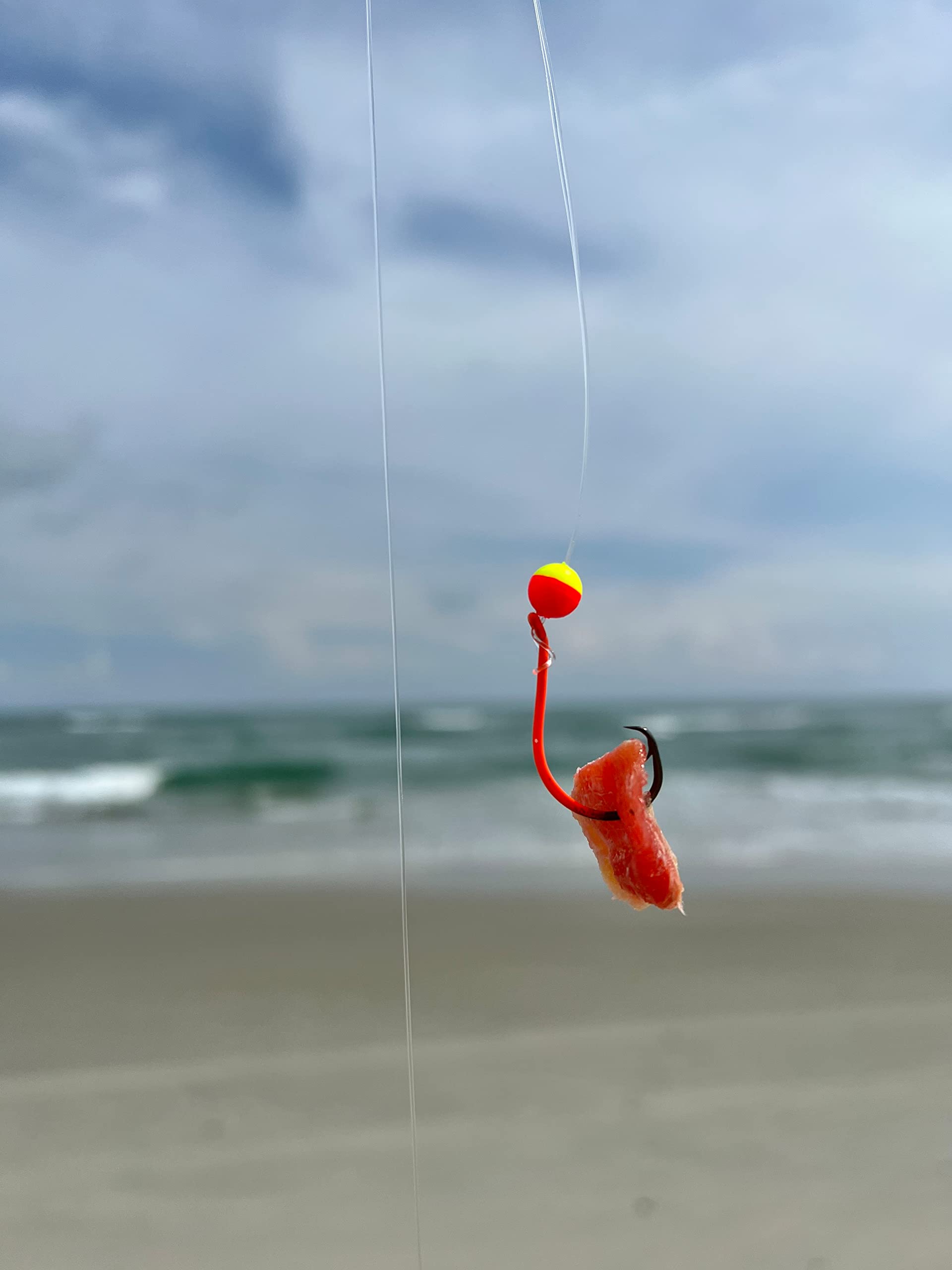 Pompano Rigs Pro-Tec Coated Circle Hooks Surf Fishing Rigs Hand-Tied (5-Pack, Sand Flea)