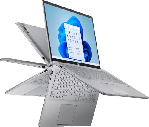 ASUS 2023 Newest Zenbook 2-in-1 Laptop, 15.6 Inch FHD Touchscreen Display, AMD Ryzen 7-5700U Processor, 8GB RAM, 1TB SSD, NVIDIA GeForce MX450 Graphics, Wi-Fi, Windows 11 Home, Bundle with JAWFOAL