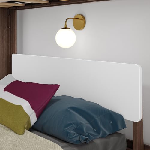 Max & Lily Twin over Full L-Shaped Bunk Bed, Mid-Century Modern Bunk Solid Wood Bunk for Kids, Strong Wood Slat Support, No Box Spring Needed, White/Walnut