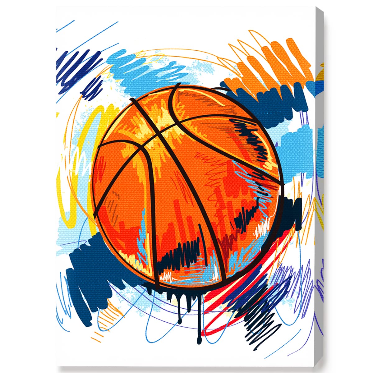 IIONGDE Basketball Canvas Wall Art, Basketball Posters Canvas Prints Painting Ready to Hang for Teenage Boys Basketball Fans Home Bedroom Locker Room Gym Wall Decor 12" X 15"