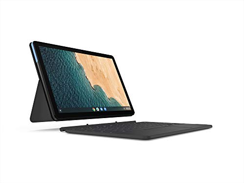 Lenovo Chromebook Duet, 2-in-1, 10.1" WUXGA (1920 x 1200) Display, MediaTek Helio P60T, 4GB LPDDR4X RAM, 64GB eMCP SSD, Integrated ARM G72 MP3 Graphics, Chrome OS, ZA6F0031US, Ice Blue + Iron Grey