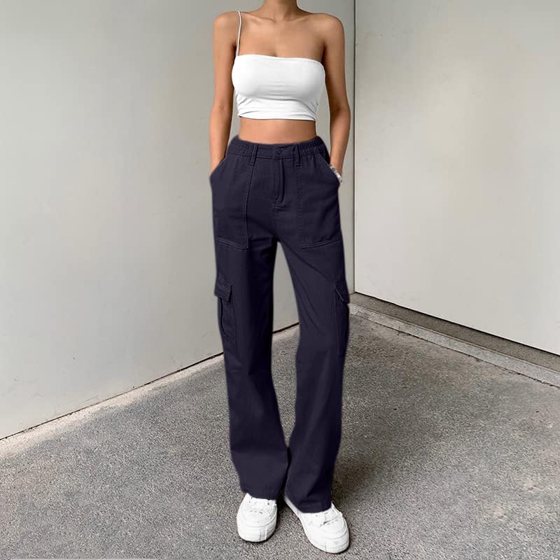 Cargo Pants Women Cotton Wide Leg Casual Hiking Military Army Combat Work Pants