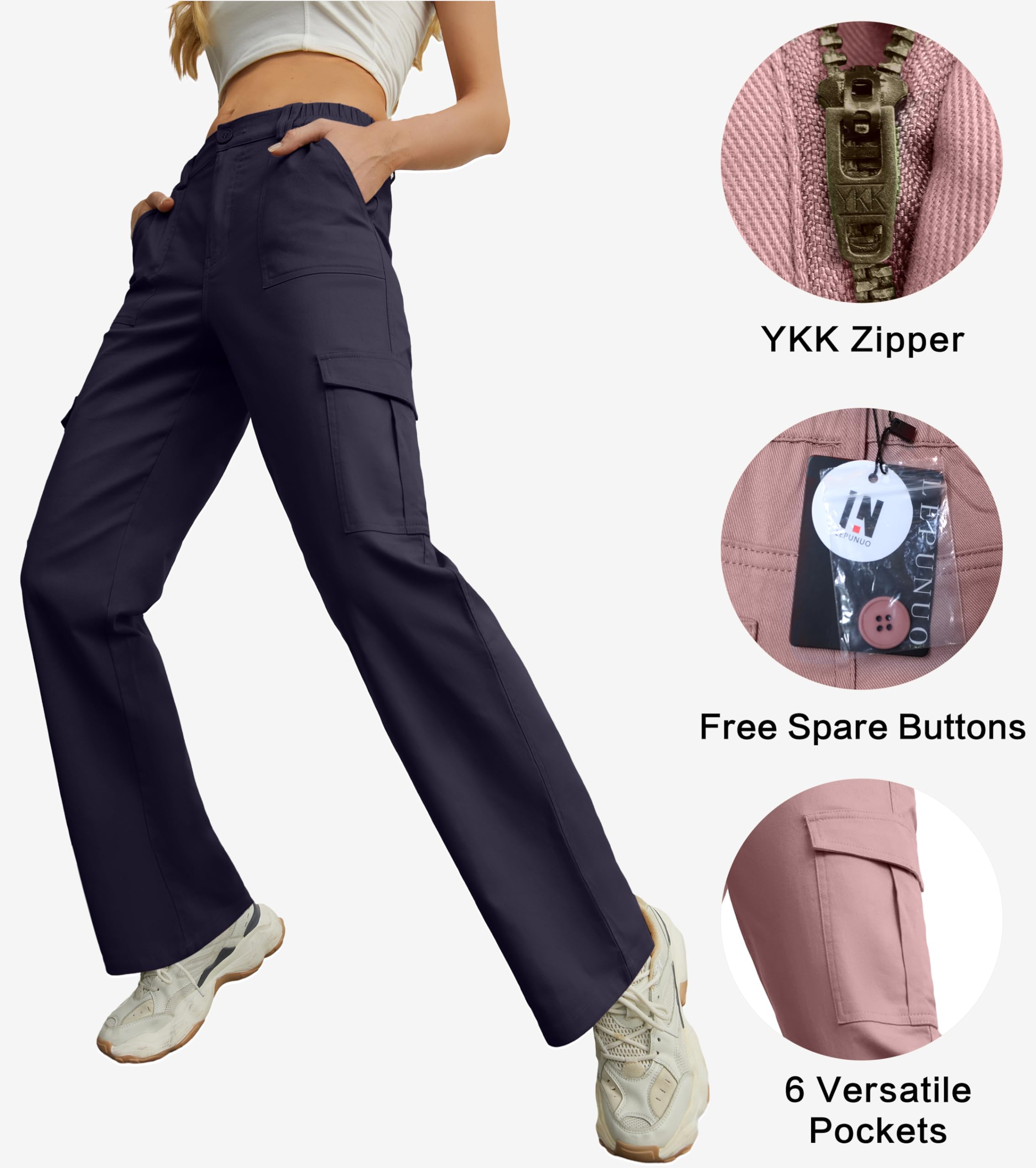 Cargo Pants Women Cotton Wide Leg Casual Hiking Military Army Combat Work Pants