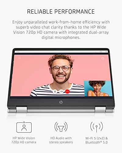 HP Chromebook x360 14a 2-in-1 Laptop, Intel Pentium Silver N5030, 4 GB RAM, 64 GB eMMC, 14โ HD Micro-Edge Touchscreen, Chrome OS, 720p Webcam, Dual Speakers, Long Battery Life (14a-ca0023nr, 2021)