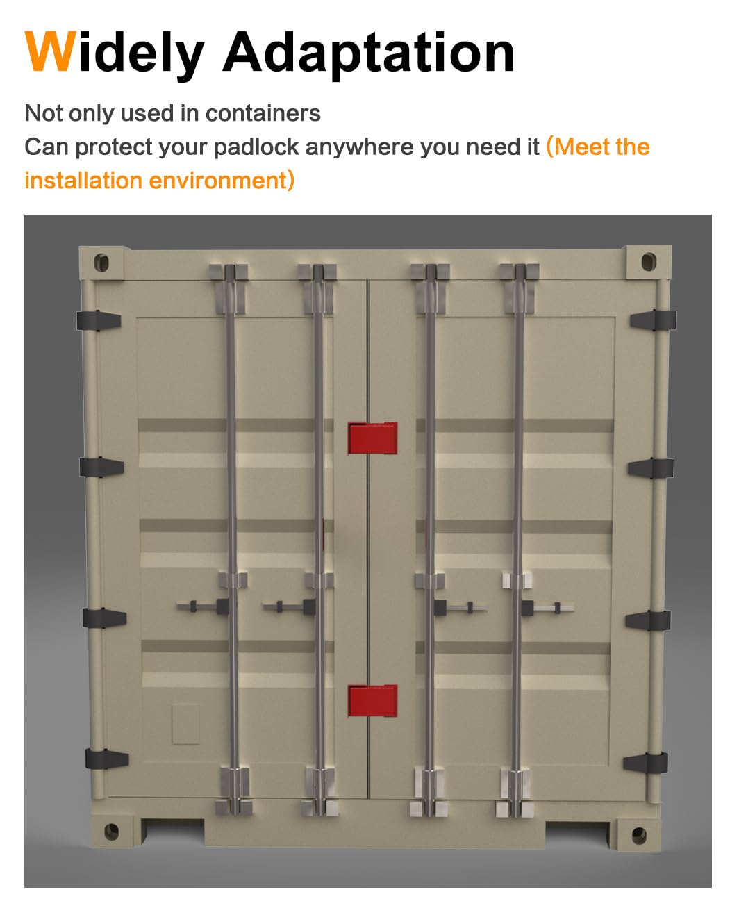 Autoholic Shipping Container Lock Box Bolt On Heavy Duty Shipping Container Accessories with Padlock & 5 Keys