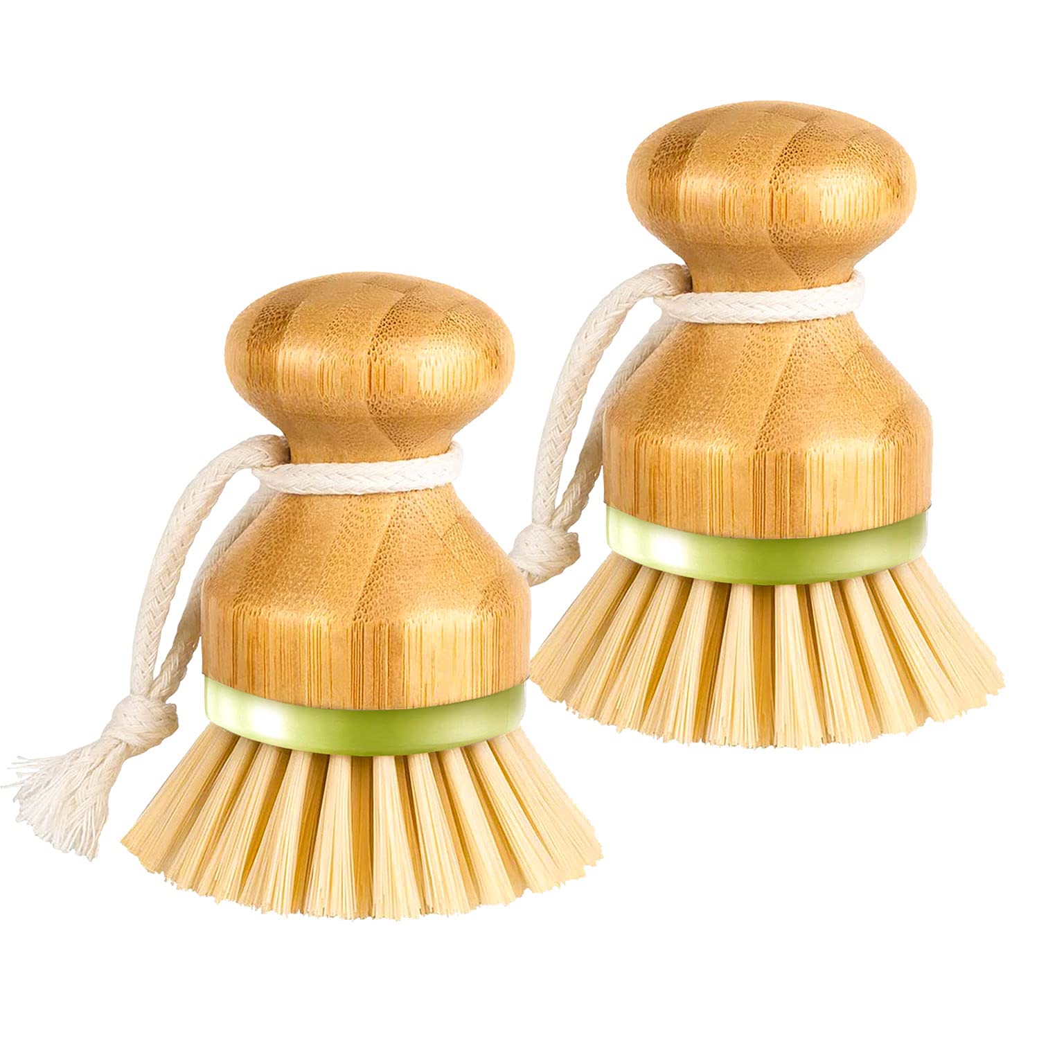 Dish Brush, Premium Dish Scrub Brush Set (Pack of 2), Made by Earth Friendly Recycled Materials, Durable Stiff Bristles Great for Scrubbing All Kinds of Pans, Baking Sheets and Cast Iron Skillet