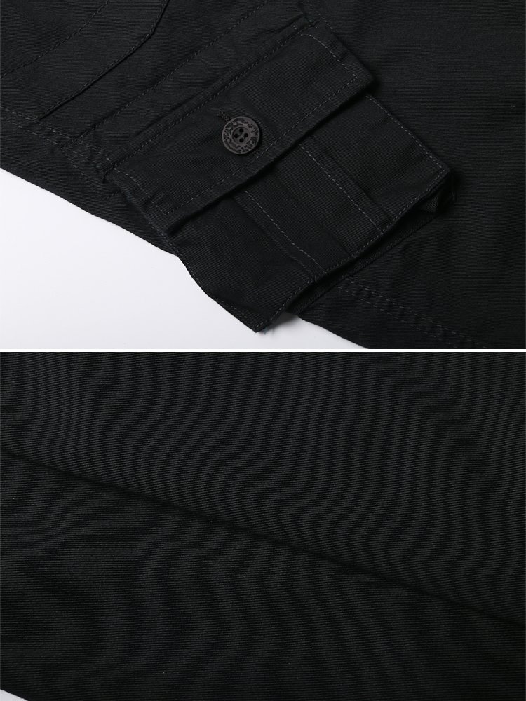 OCHENTA Men's Cotton Casual Cargo Work Military Tactical Combat Army Pants with 8 Pockets Black 29