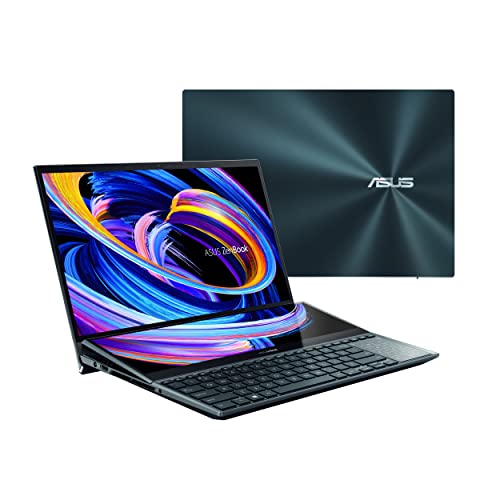 ASUS ZenBook Pro Duo 15 UX582 Laptop, 15.6ā OLED 4K Touch Display, i7-12700H, 16GB, 1TB, GeForce RTX 3070 Ti, ScreenPad Plus, Windows 11 Home, Celestial Blue, UX582ZW-AB76T