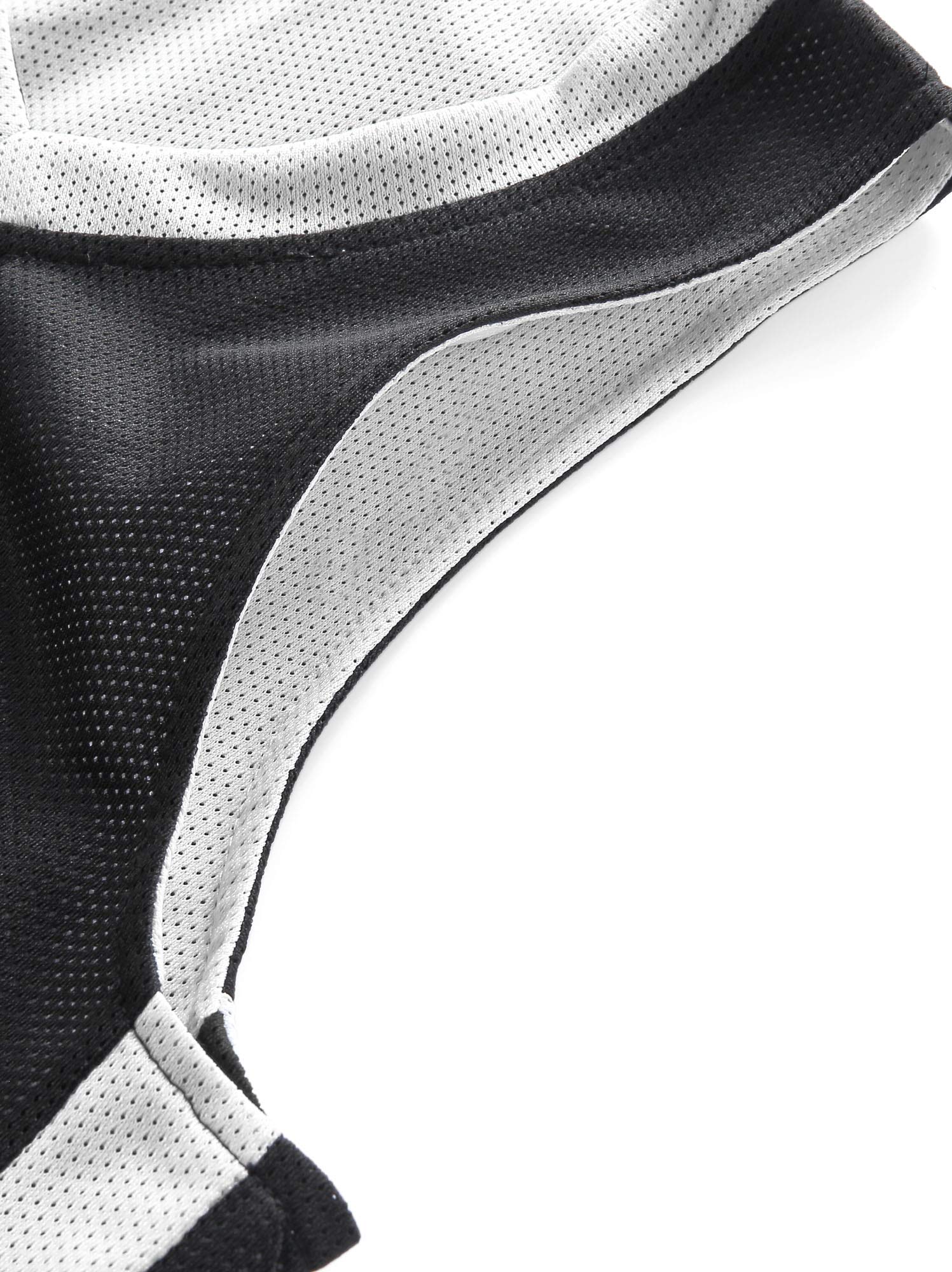 Youth Boys Reversible Mesh Performance Athletic Basketball Jerseys Blank Team Uniforms for Sports Scrimmage (1 Piece) (Blk/Wht, Youth Large)