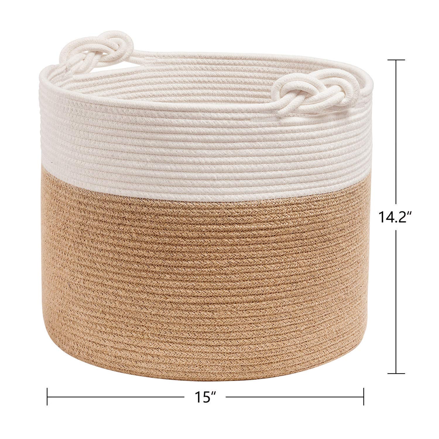 INDRESSME Goodpick Large Jute Toy Storage Basket And XXXL Large Baby Nursery Storage Bin (Set of 2)
