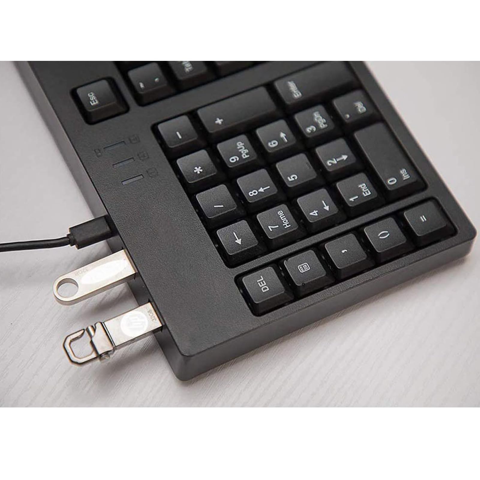 Left Handed Keyboard, USB Wired Keyboard with 2 USB Hub, 109 Keys Ergonomic Keyboard, with Left Hand Number Pad, for Home Office
