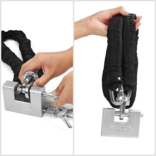 Kurtzy Heavy Duty 1kg Padlocks with 10 Keys (2 Pack) - Hardened Solid Steel Hardware Monoblock Lock - 12mm Thick Shackle - Protect Garages, Containers, Sheds, Shutters, Lockers, Gates and Warehouses